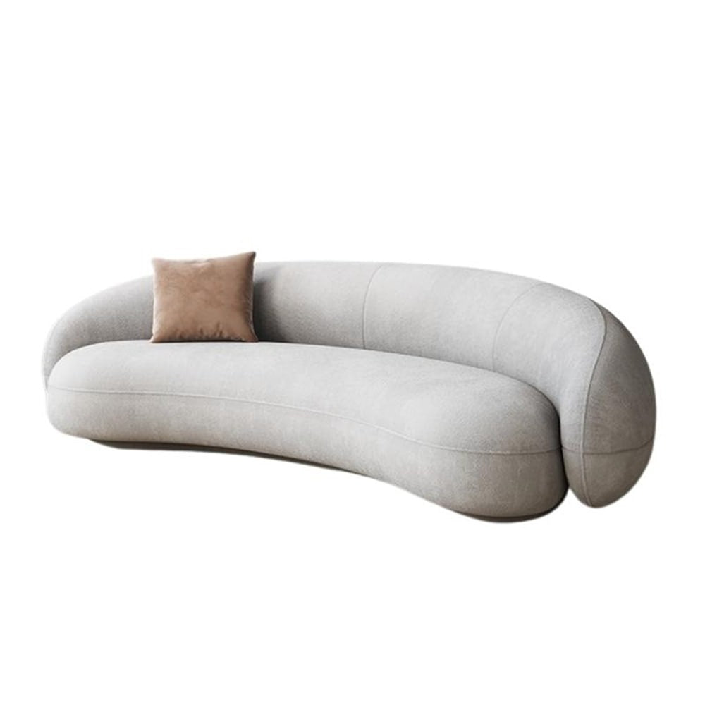 Adam Velvet/Boucle Round Shaped Sofa 3-Seater Curved Sofa– CASASPACE
