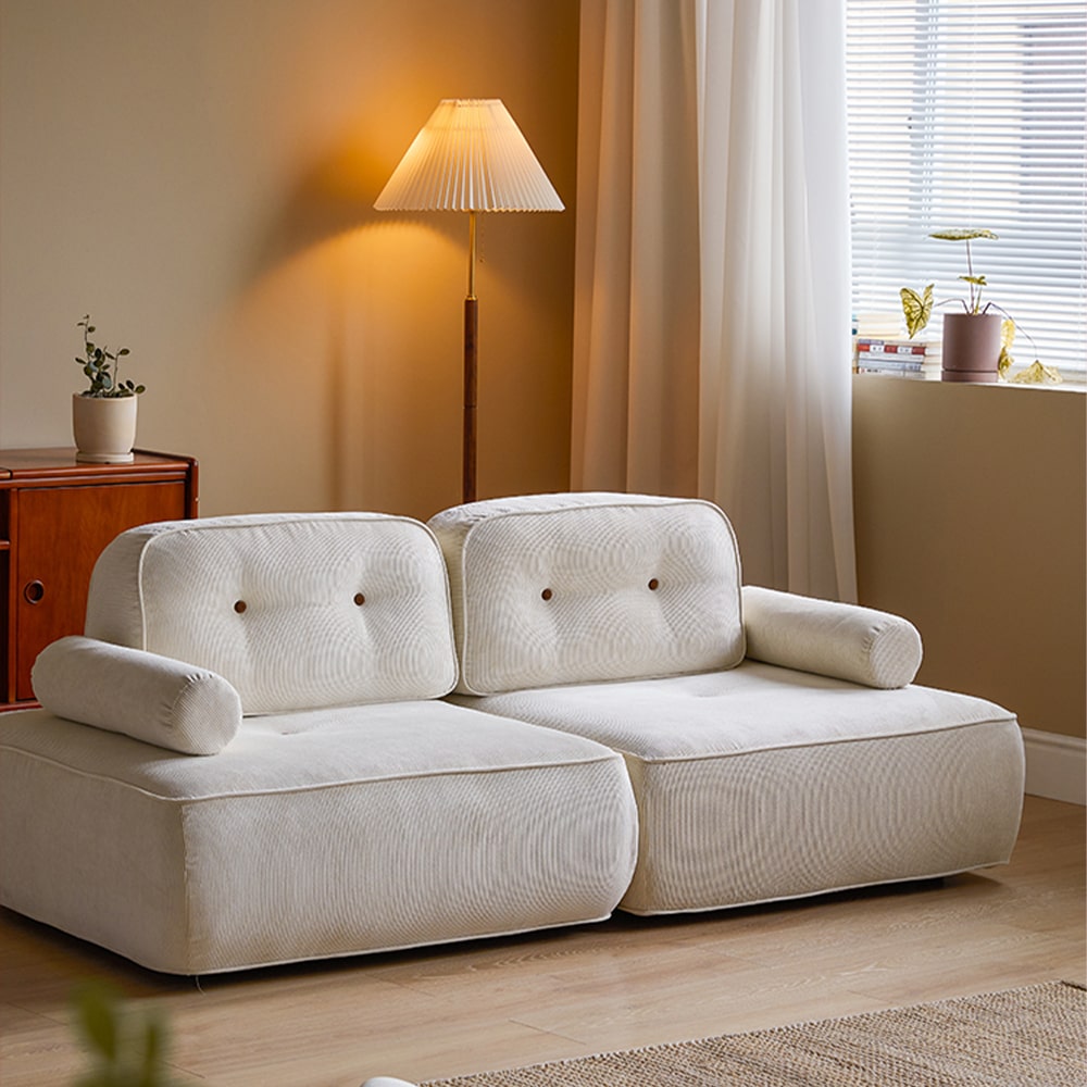 Alexis Corduroy Modular Sofa Cube Shaped Sofa Chair– CASASPACE