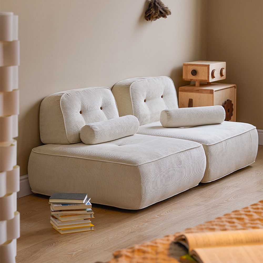 Alexis Corduroy Modular Sofa Cube Shaped Sofa Chair– CASASPACE
