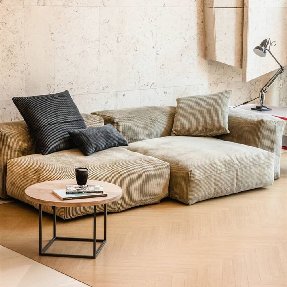 Amaris Corduroy Modern Simple Sofa Cube Modular Sectional Couch– CASASPACE