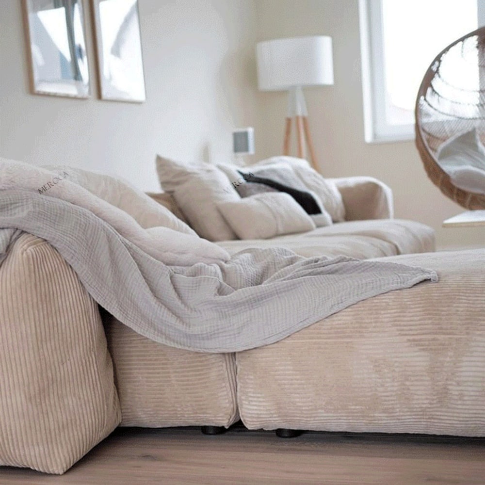 Amaris Corduroy Modern Simple Sofa Cube Modular Sectional Couch– CASASPACE