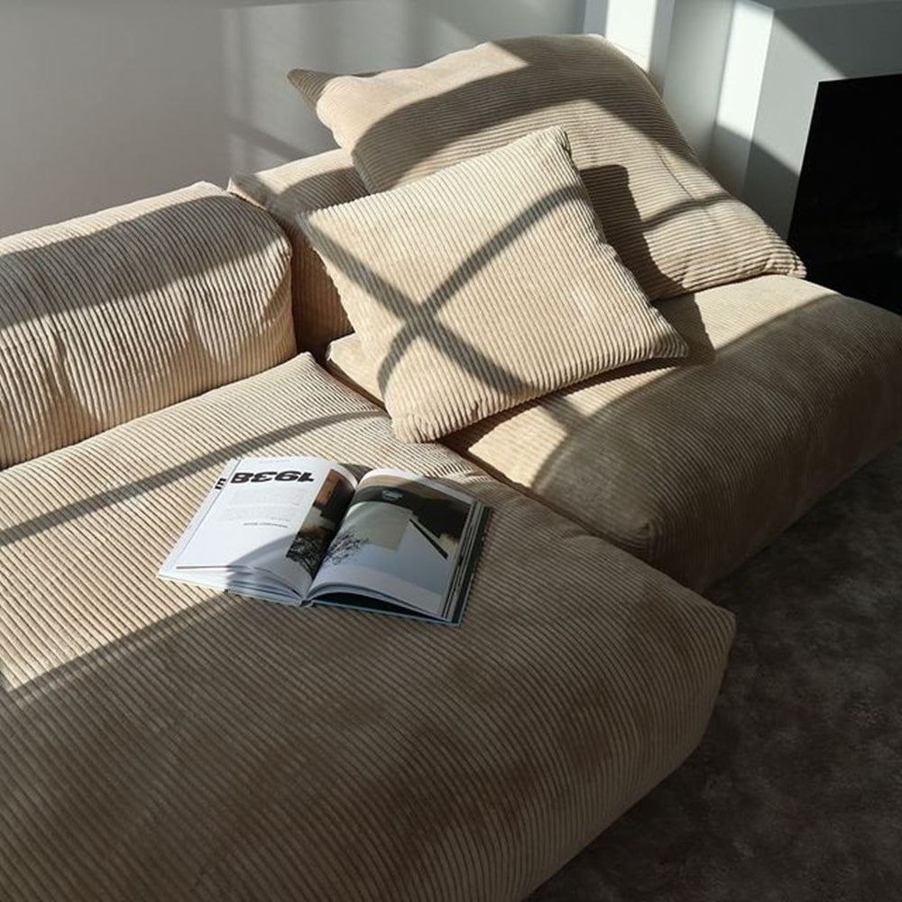 Amaris Corduroy Modern Simple Sofa Cube Modular Sectional Couch– CASASPACE