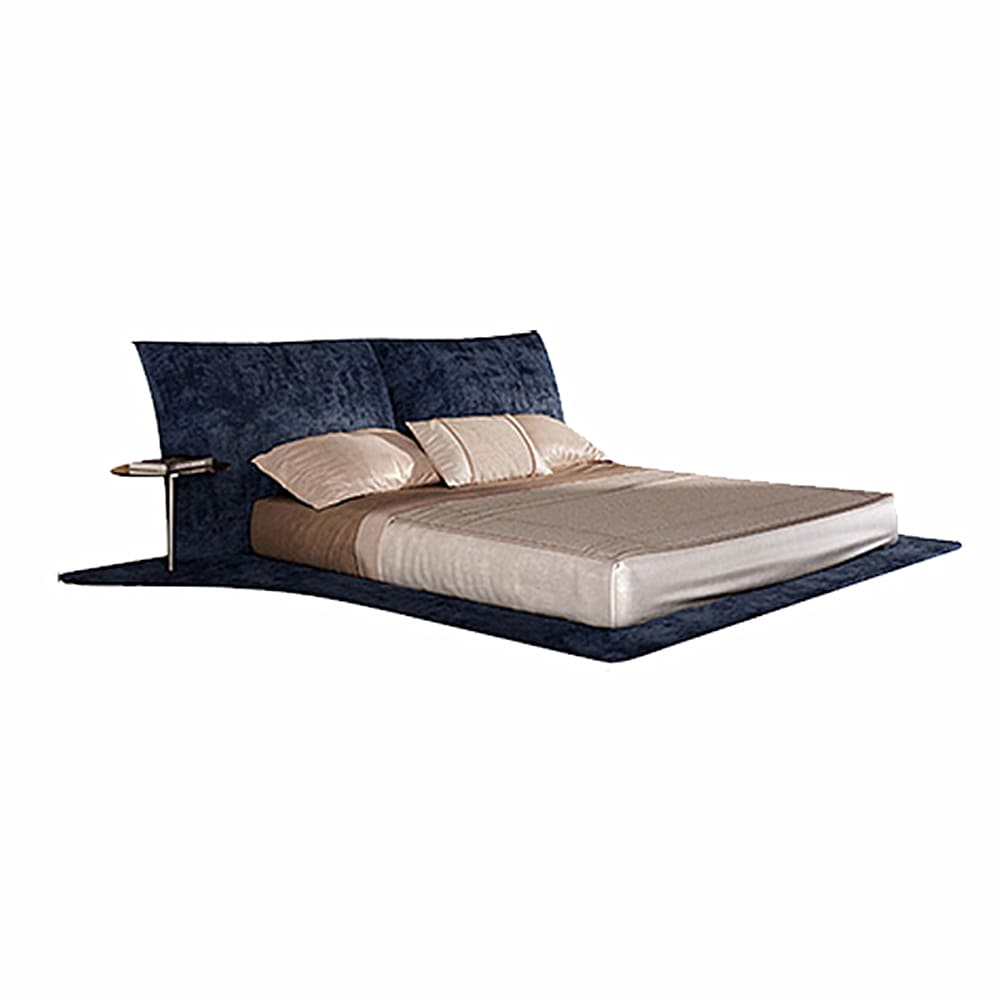 Amina Chenille Flannel Upholstered Headboard Luxury Floating Bed Frame ...