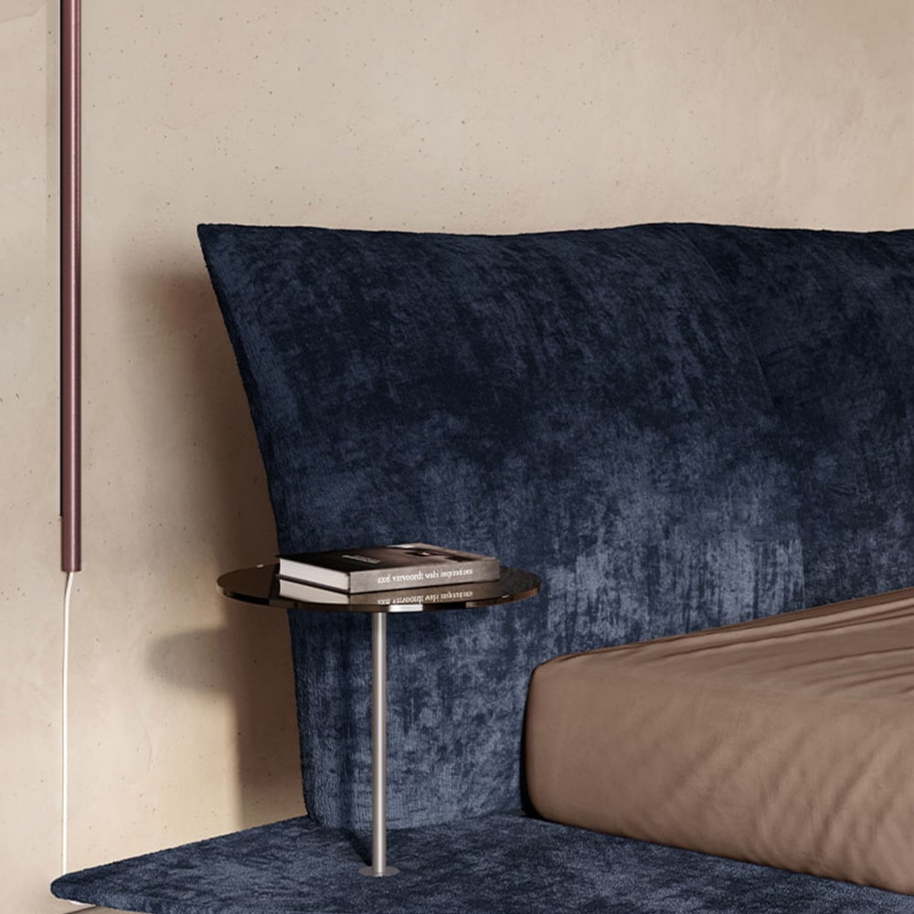 Amina Chenille Flannel Upholstered Headboard Luxury Floating Bed Frame ...