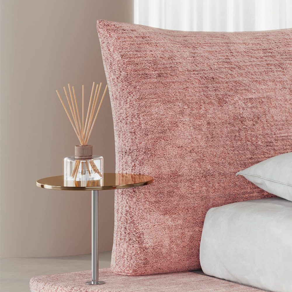 Amina Chenille Flannel Upholstered Headboard Luxury Floating Bed Frame ...