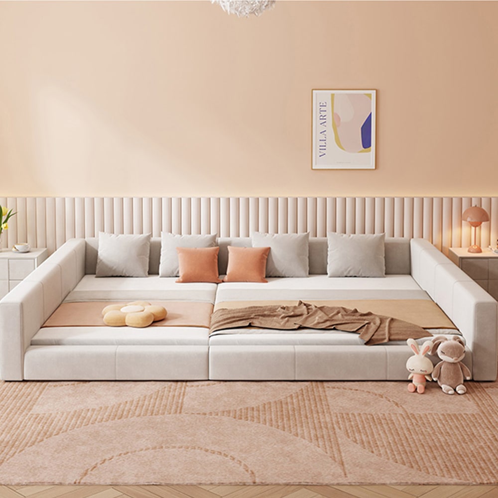 Arlene Microfiber Leather Wide Family Bed Frame– CASASPACE