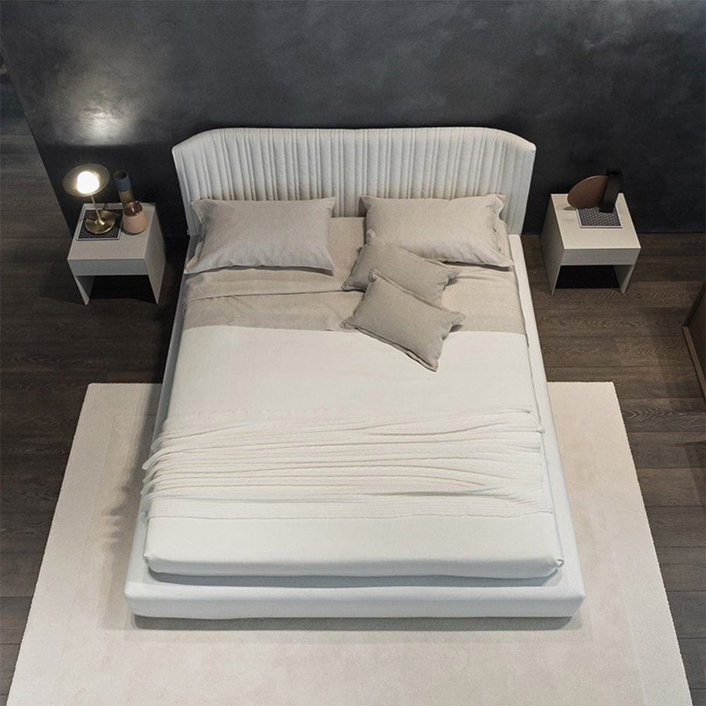 Armel Velvet Modern Stripe Pattern Headboard Bed Frame– CASASPACE