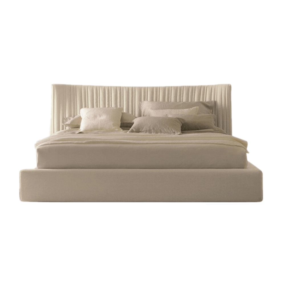 Armel Velvet Modern Stripe Pattern Headboard Bed Frame– CASASPACE