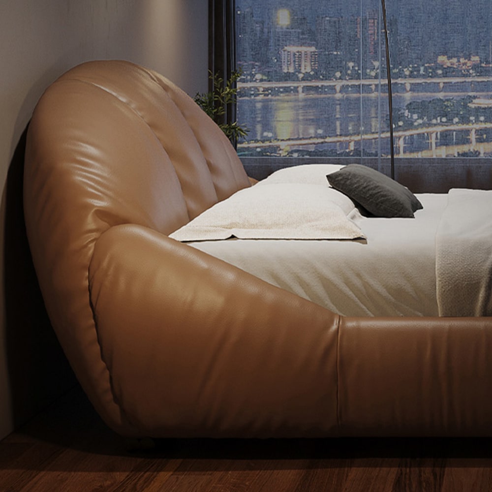 Bader Microfiber Leather Modern Upholstered Bed Frame– CASASPACE