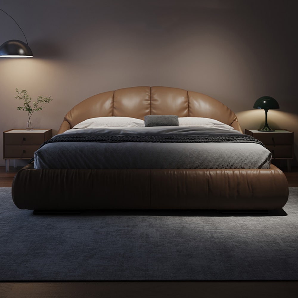 Bader Microfiber Leather Modern Upholstered Bed Frame– CASASPACE
