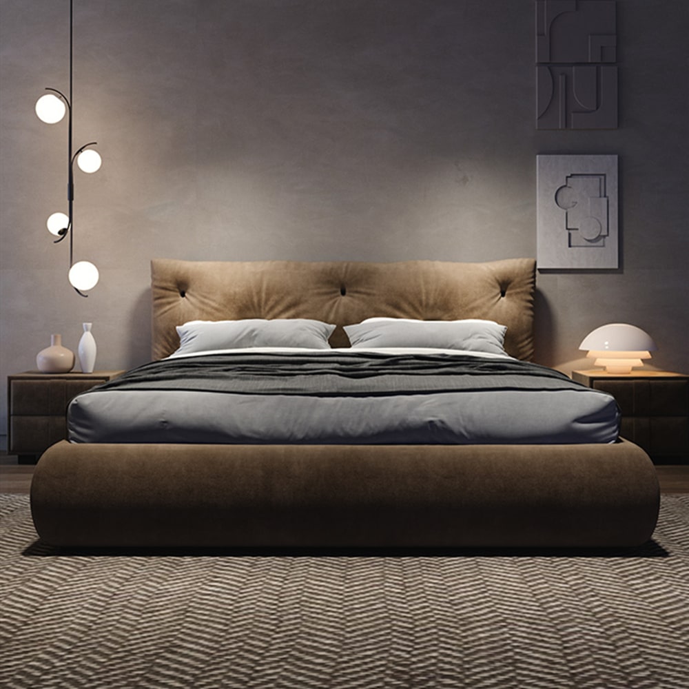 Bartlett Suede Fabric Modern Upholstered Bed Frame– CASASPACE