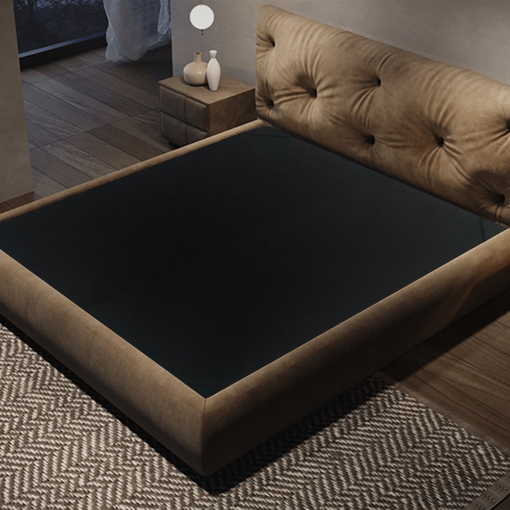 Bartlett Suede Fabric Modern Upholstered Bed Frame– CASASPACE