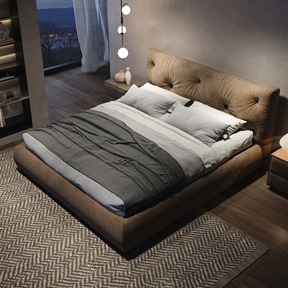 Bartlett Suede Fabric Modern Upholstered Bed Frame– CASASPACE