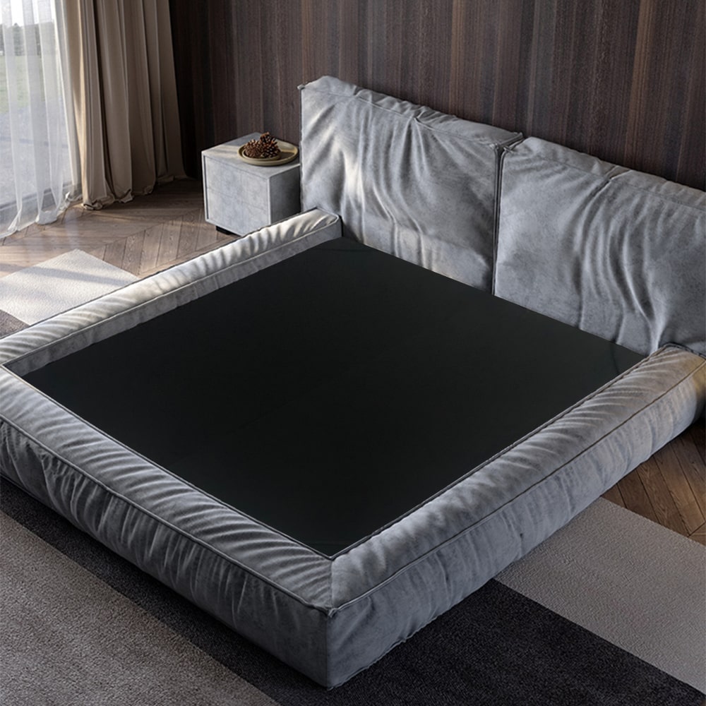Behitha Suede Fabric Modern Simple Upholstered Bed Frame– CASASPACE
