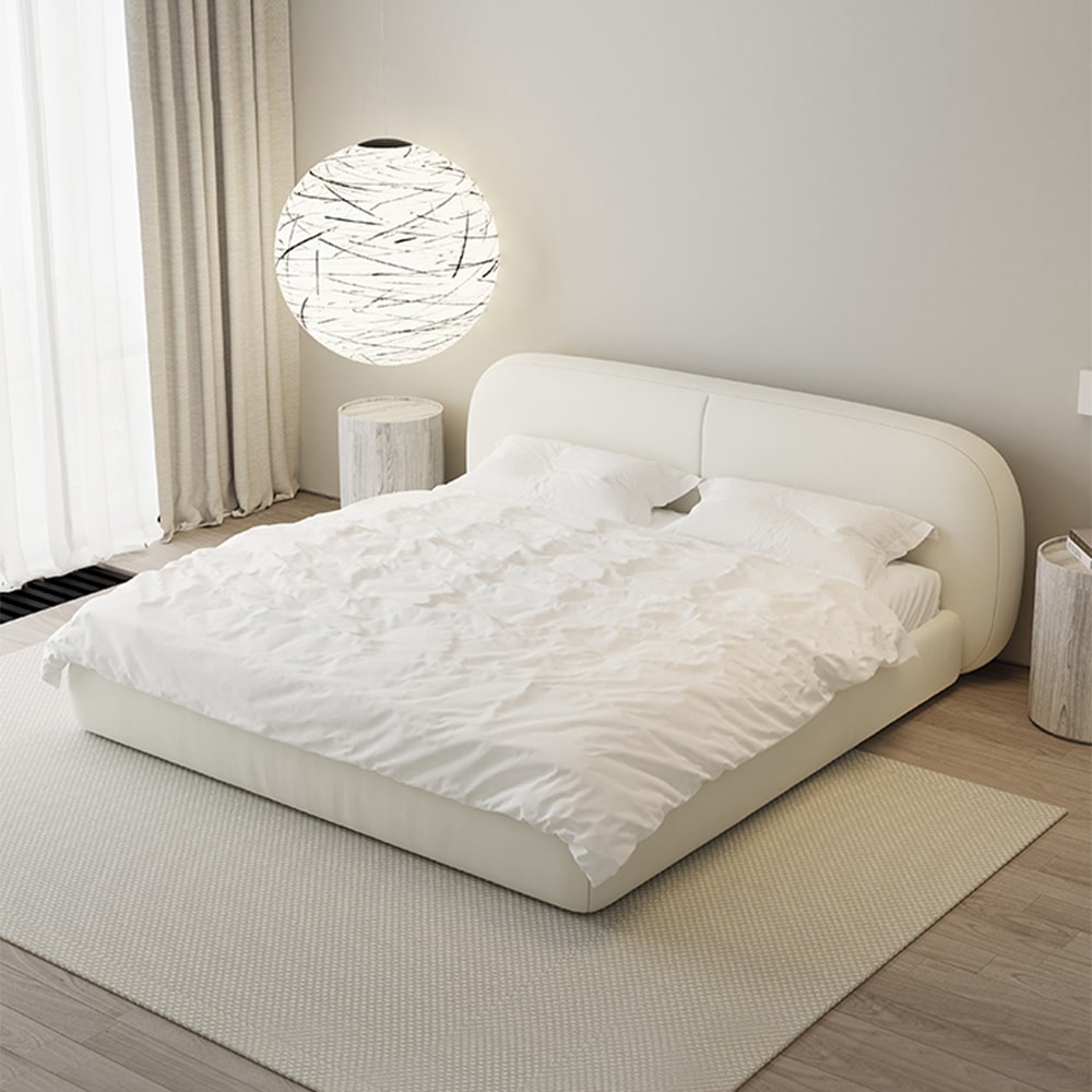 Bem Boucle Round Shaped Headboard Minimalist Bed Frame– CASASPACE