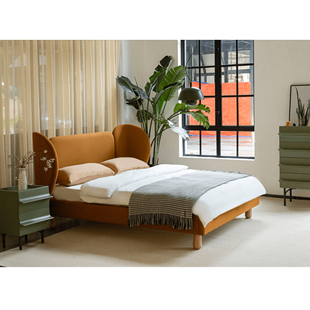 Berta Suede Fabric Wide Headboard Bed Frame– CASASPACE