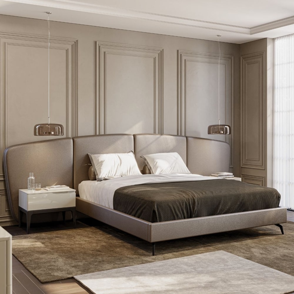 Bonilla Luxury Wide Headboard Microfiber Leather Bed Frame– CASASPACE