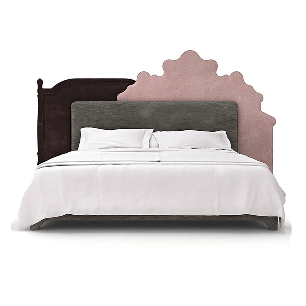 Brett Suede Fabric Special Design Headboard Modern Luxury Bed Frame ...