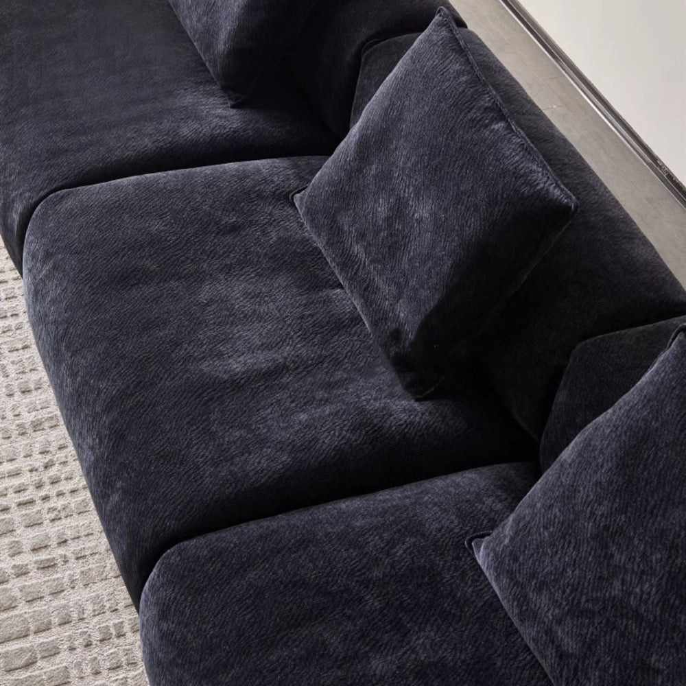 Bronco Chenille Fabric Luxury 3-Seater Modern Arm Couch 2-Pieces Modul ...