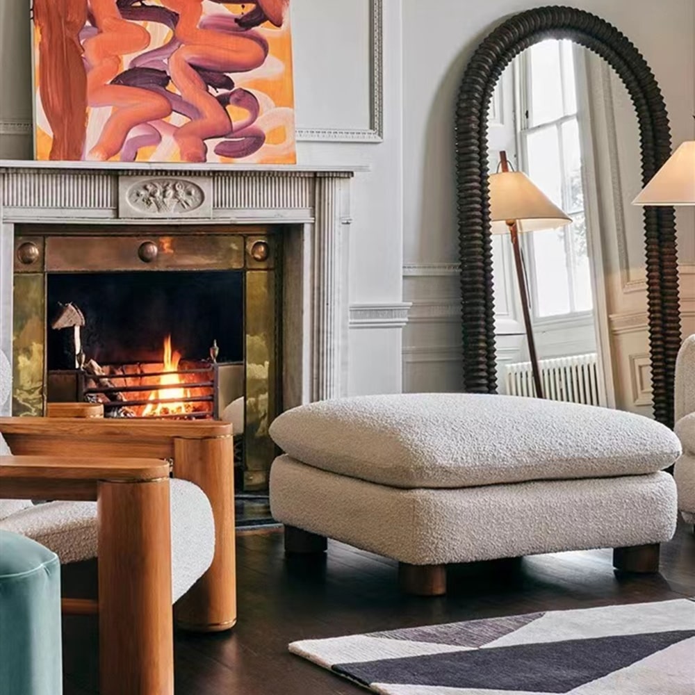 Bryce Boucle Minimalist Simple Ottoman– CASASPACE