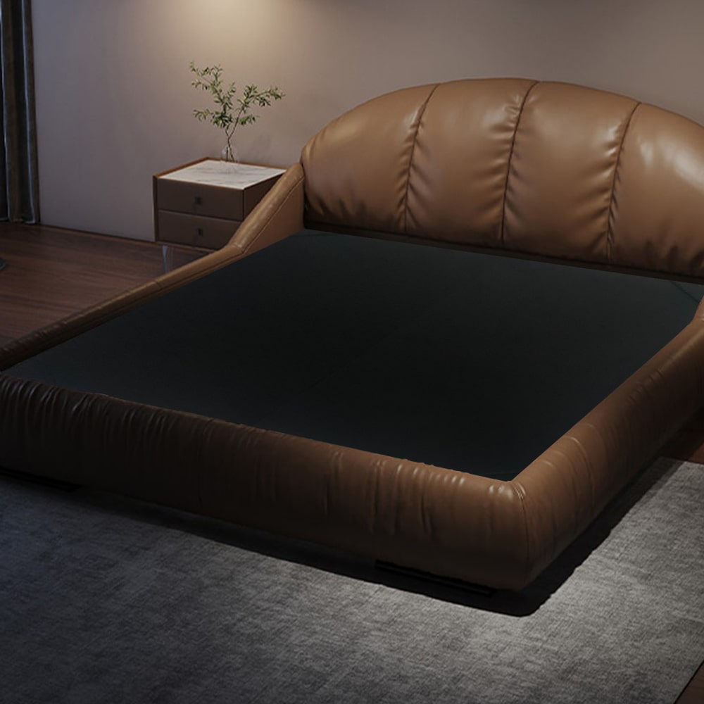 Bader Microfiber Leather Modern Upholstered Bed Frame– CASASPACE