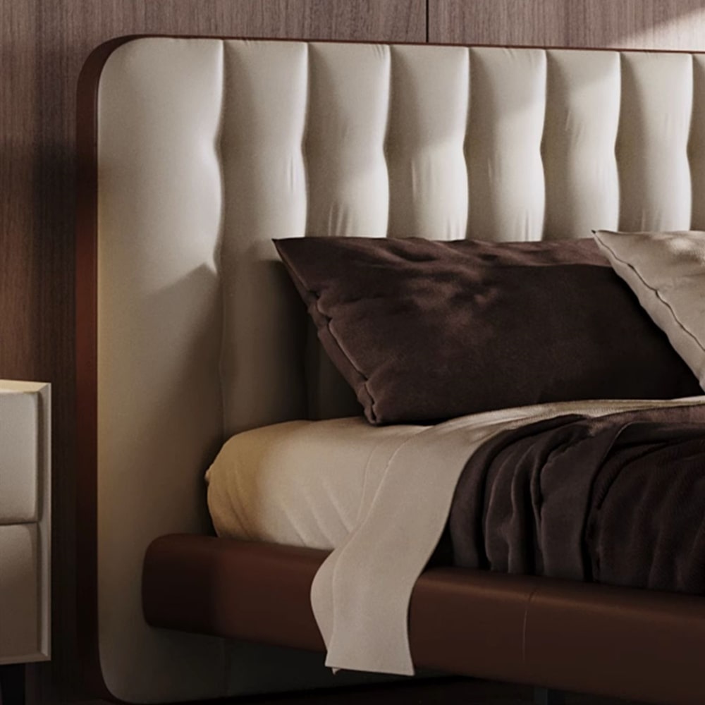Camacho Matte Tech Cloth Mixed Color Modern High Headboard Floating Be ...
