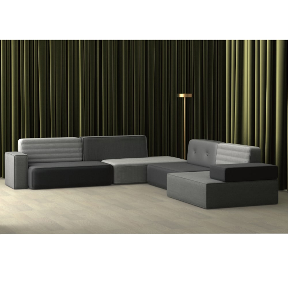 Camdyn Mixed Color Suede Fabric Cube Modern 3-Seater Sofa– CASASPACE