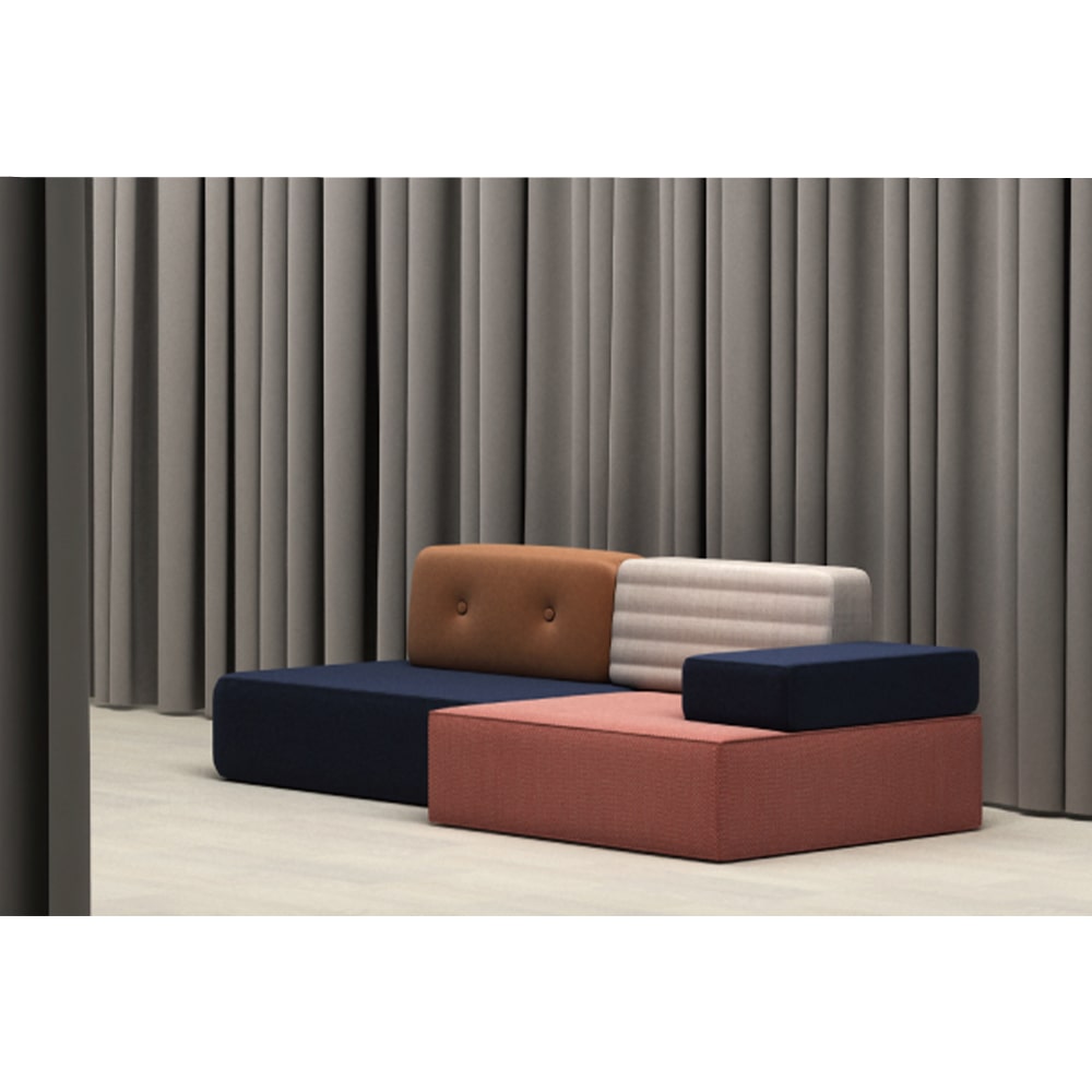 Camdyn Mixed Color Suede Fabric Cube Modern 3-Seater Sofa– CASASPACE