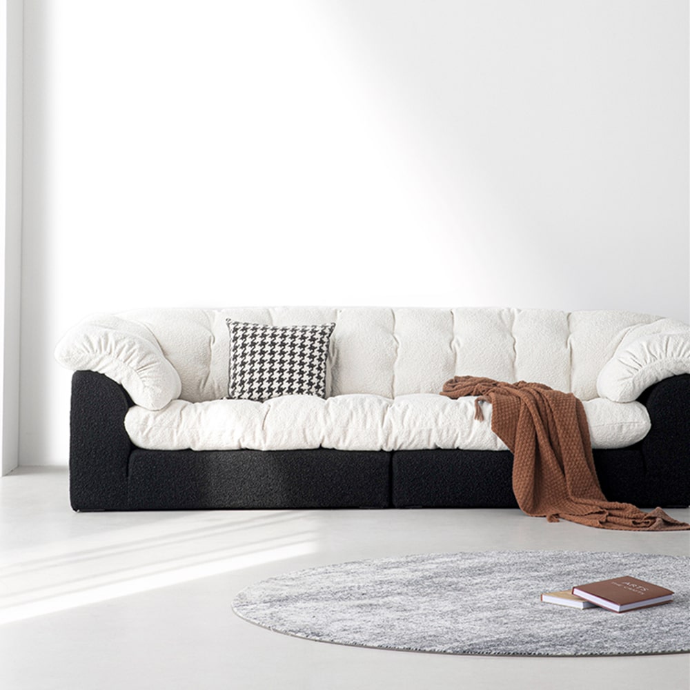 Caton Boucle 3-Seater Sofa Minimalist Couch– CASASPACE