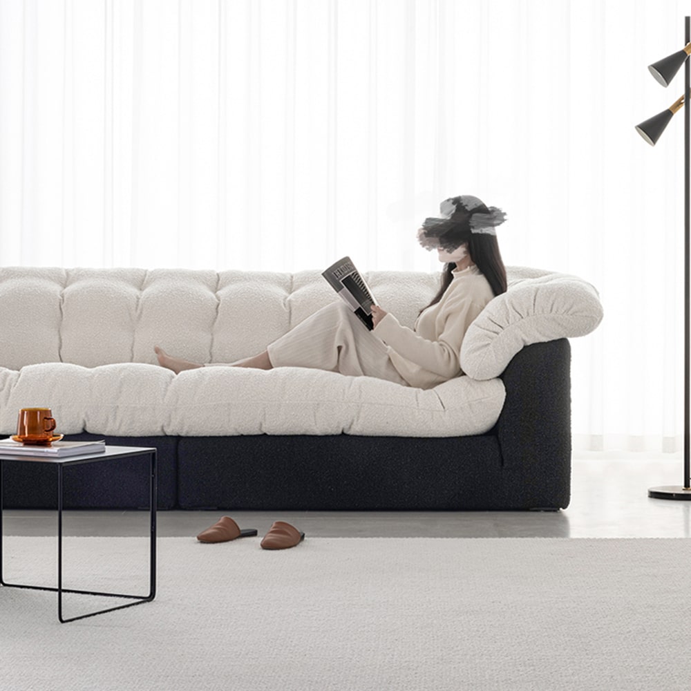 Caton Boucle 3-Seater Sofa Minimalist Couch– CASASPACE