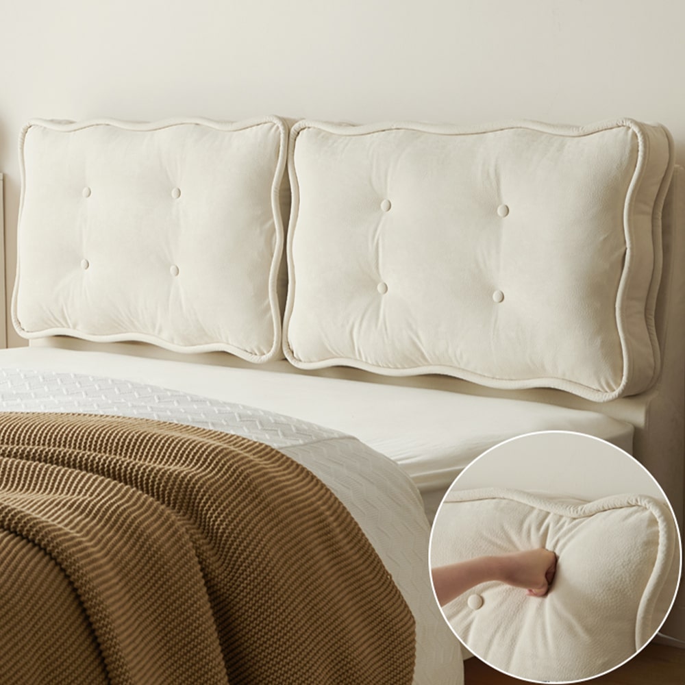 Chalice Boucle Modern Floating Bed Frame With Cushion– CASASPACE