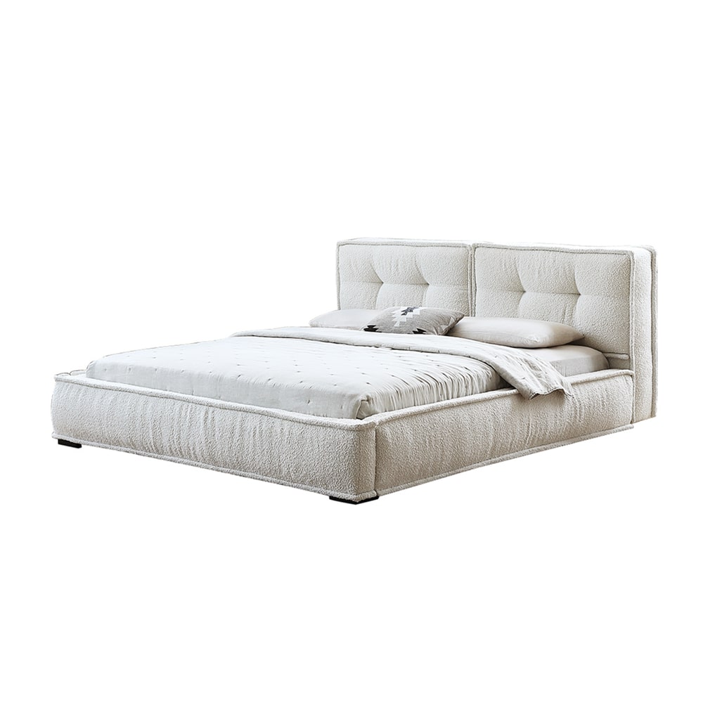 Dacre Boucle Minimalist Simple Bed Frame– CASASPACE