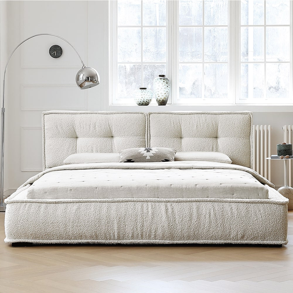 Dacre Boucle Minimalist Simple Bed Frame– CASASPACE