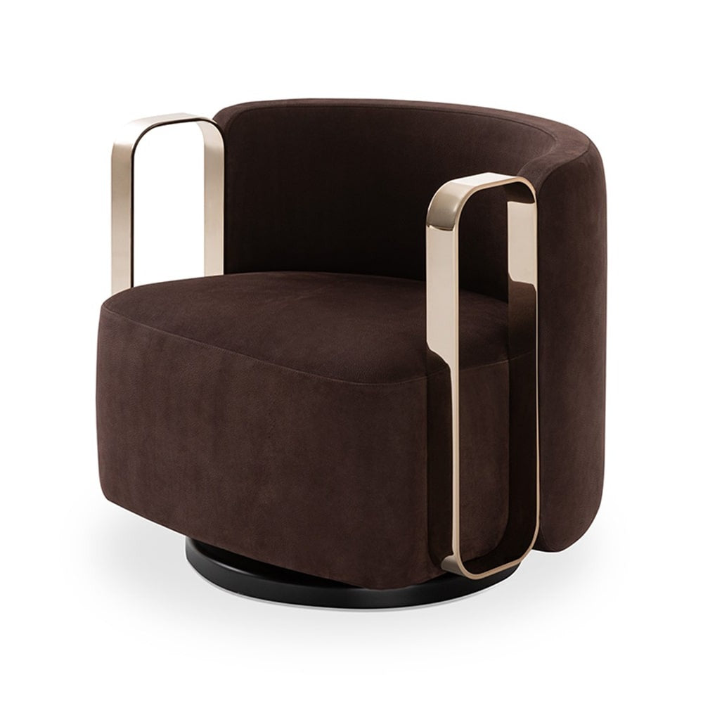 Ella Barrel Chair Velvet Arm Chair with Stainless Steel Accessory ...