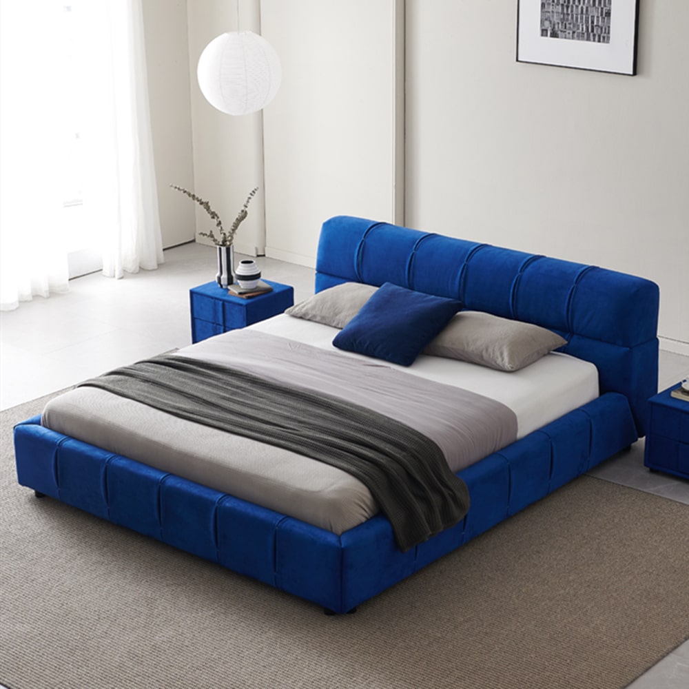 Eurus Suede Fabric Modern Bed Frame– CASASPACE