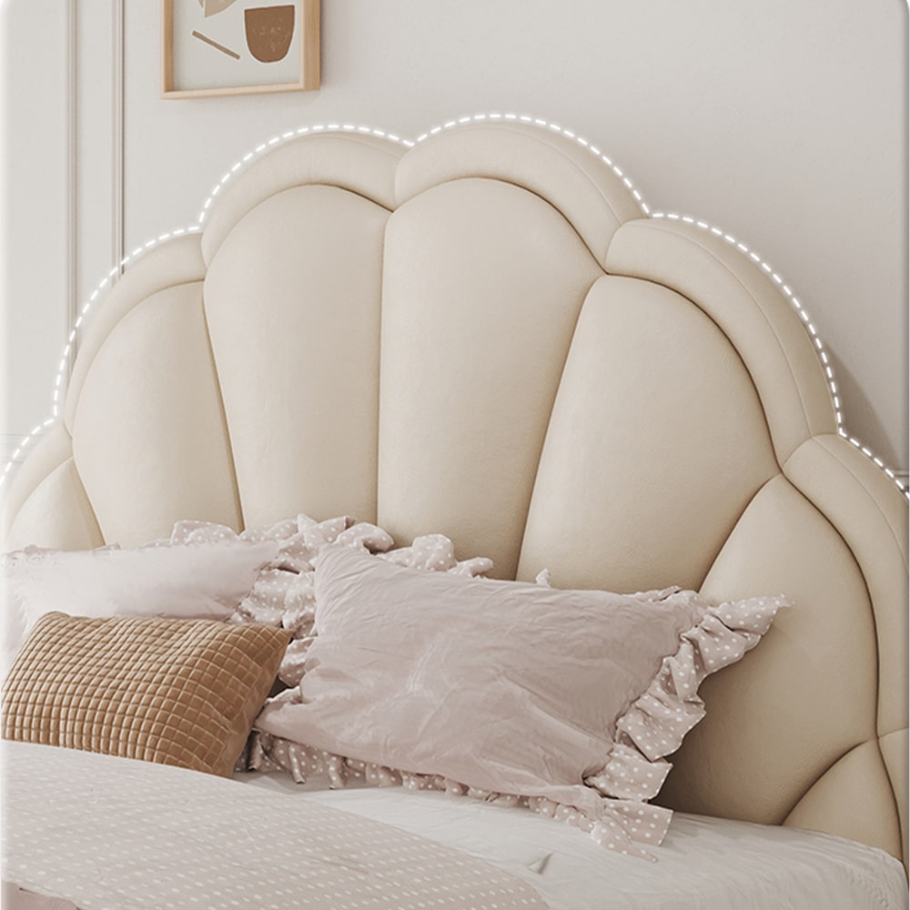 Figueroa Suede Fabric Flower Shaped Headboard Modern Bed Frame– CASASPACE