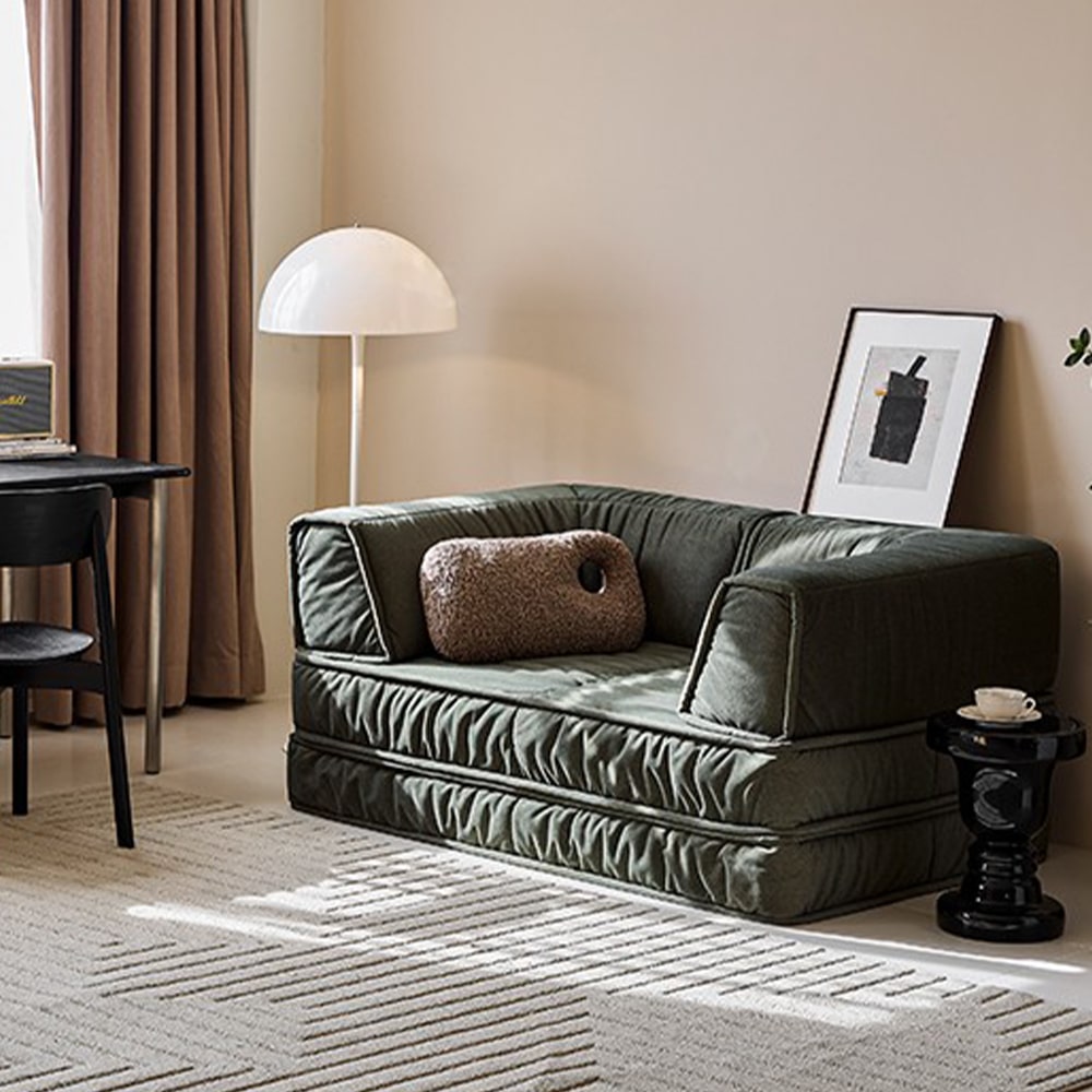 Finlay Removable Armrest Sofa Bed Microfiber Leather Modern Functional ...