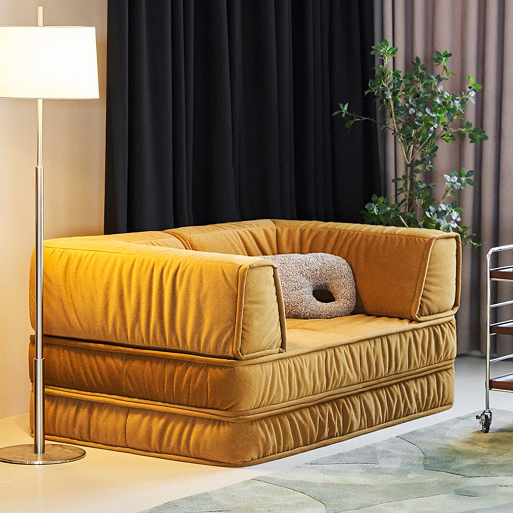 Finlay Removable Armrest Sofa Bed Microfiber Leather Modern Functional ...