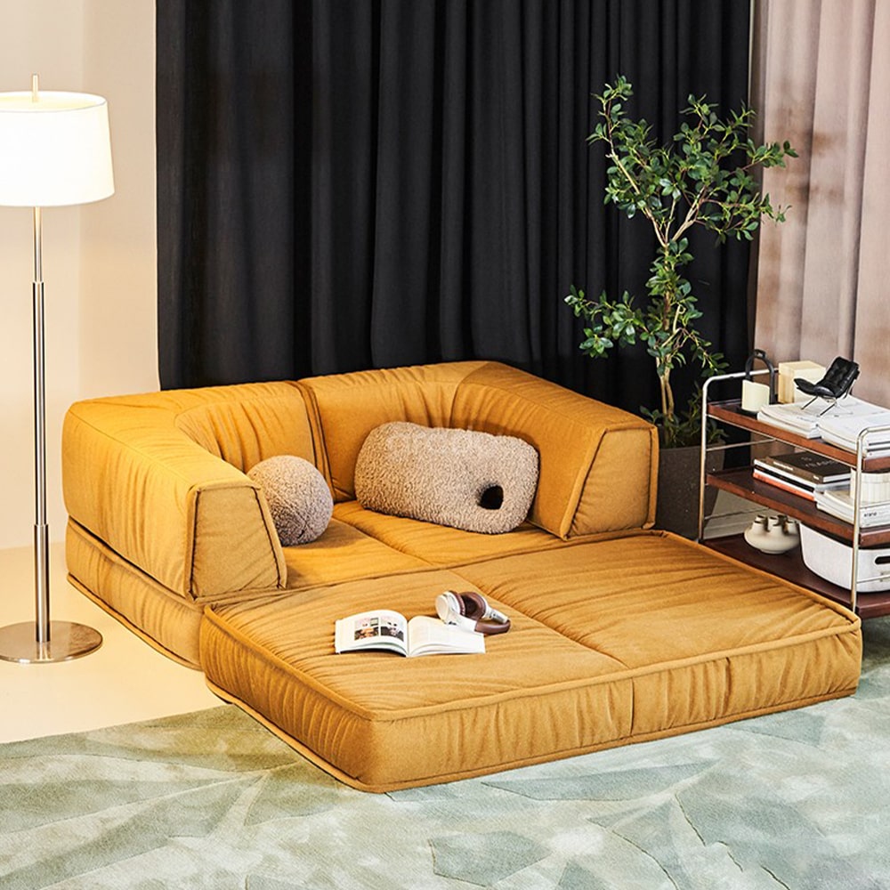 Finlay Removable Armrest Sofa Bed Microfiber Leather Modern Functional ...