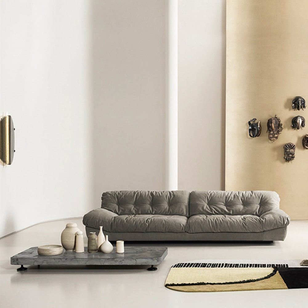 Liz Cloud Suede Fabric Sofa Luxury 3-Seater Interior Couch– CASASPACE