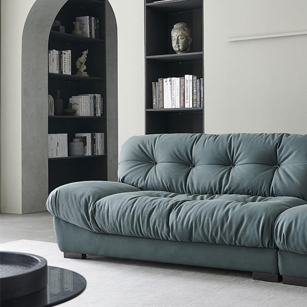 Liz Cloud Suede Fabric Sofa Luxury 3-Seater Interior Couch– CASASPACE