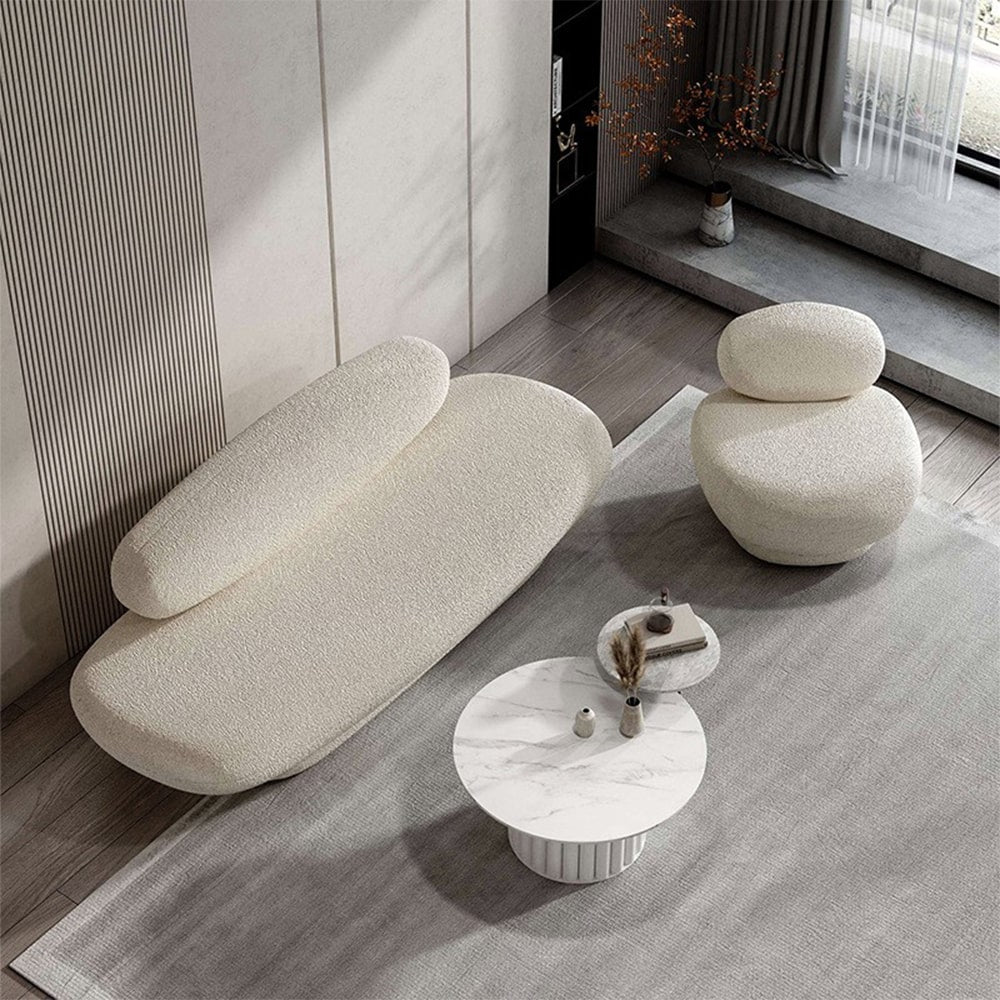 Lobelia Round Shaped Boucle Lounge Chair– CASASPACE