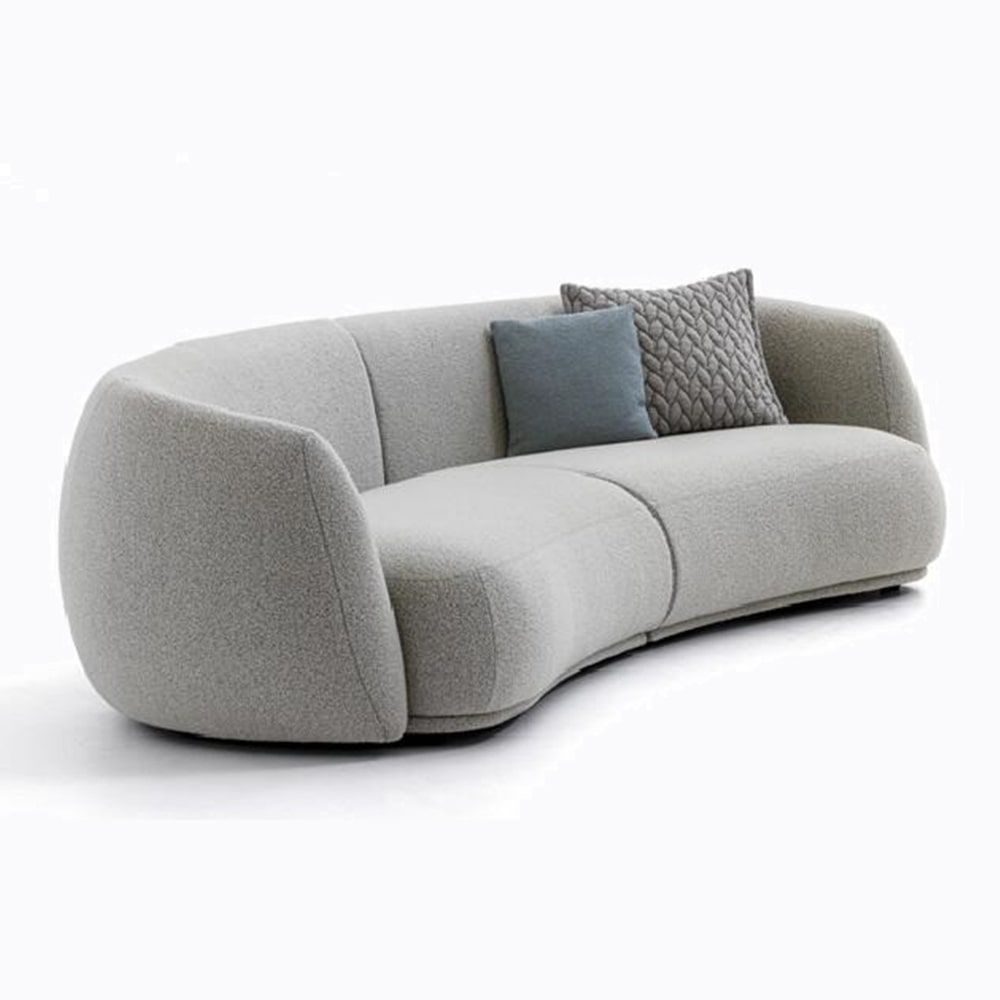 Louella Boucle Round Shaped 4-Seater Sofa Modern Couch– CASASPACE