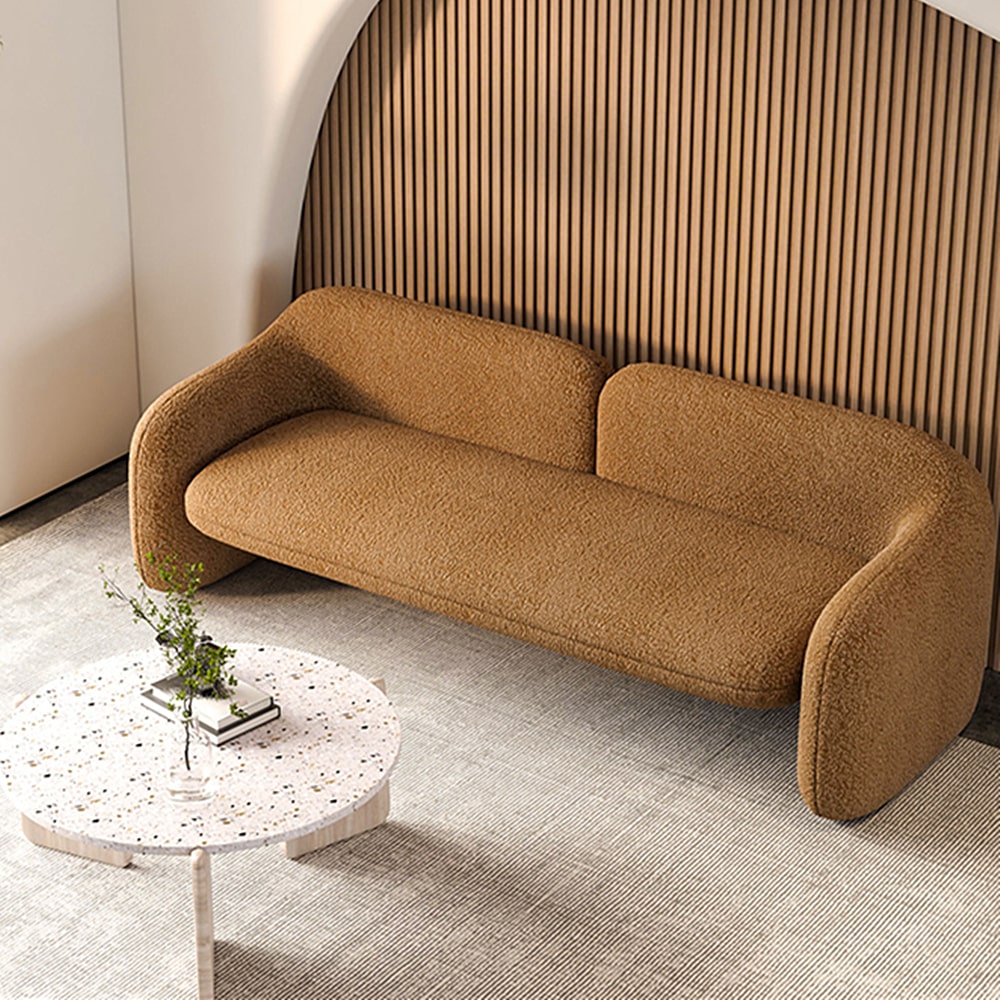 Maura Boucle Modern Curved 3-Seater Sofa– CASASPACE