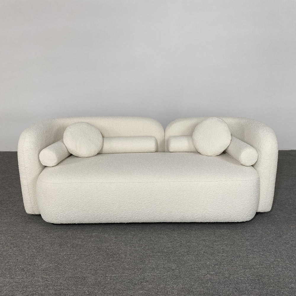 Joyce Boucle Round Shaped Upholstery 3-Seater Arm Sofa– CASASPACE