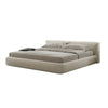 Amos Boucle Contemporary Rectangular Headboard Bed Frame with Bedside ...