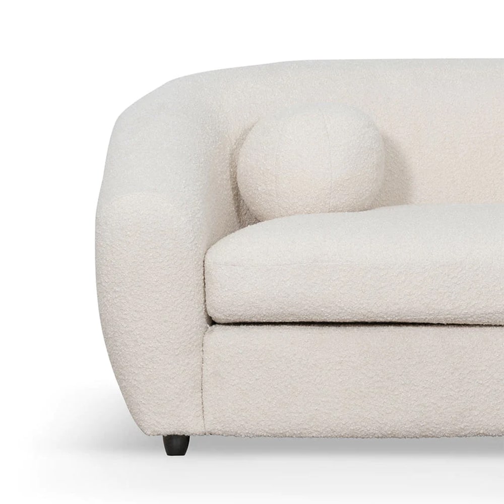 Candie Boucle 3-Seater Sofa Round Shaped Arm Sofa– CASASPACE