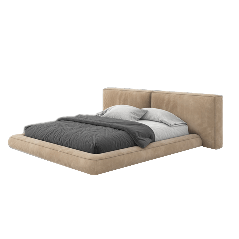 Cullen Suede Fabric Contemporary Minimalist Wide Headboard Bed Frame/B ...