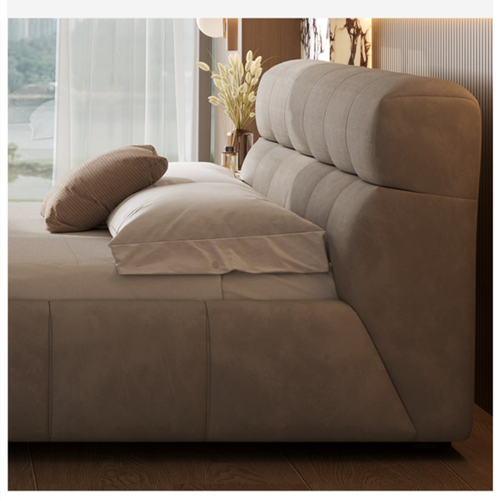 Dawes Suede Fabric Upholstered Bed Frame– CASASPACE