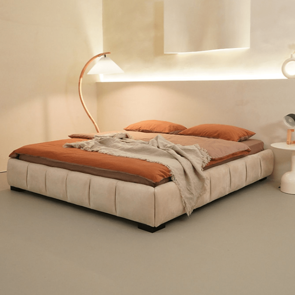 Devin Modern No Headboard Microfiber Leather Bed Frame– CASASPACE